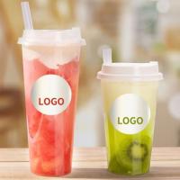 China Disposable Hard Recyclable PP Plastic Cups Cold Beverage Cup For Juice Milk Tea for sale