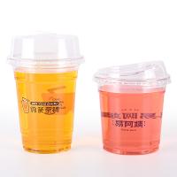 China Coffee Beer Clear Pet Cups Eco Friendly Strawless Lid Boba Tea Juice for sale
