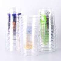 China Recyclable Eco Friendly PET Plastic Cups With Strawless Lids Branded Logo For Tea Usage for sale