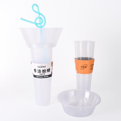 China Disposable Hard Personalized Plastic Cups With Plastic Snack Food Bowl for sale