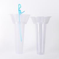 China Custom Design Plastic Cups With Logo Disposable Plastic Cups For Snack 2 In 1 for sale