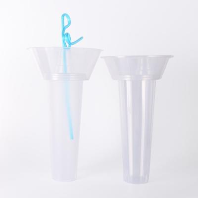China Custom Design Plastic Cups With Logo Disposable Plastic Cups For Snack 2 In 1 for sale