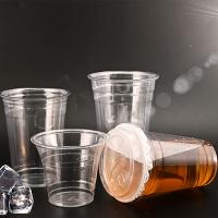 China Portable Convenient 12 Oz Pet Cups 24 Oz Pet Plastic Cups With Straw 90mm Design for sale