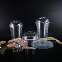 China Portable Convenient 12 Oz Pet Cups 24 Oz Pet Plastic Cups With Straw 90mm Design for sale
