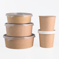 China Round Thick Disposable Paper Food Containers For Food WaterProof for sale