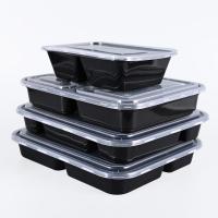 China 2 Compartment Disposable Plastic Food Containers Disposable PP Lunch Box Microwave for sale