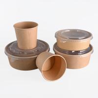 China Round Thick Disposable Paper Food Containers For Food WaterProof for sale