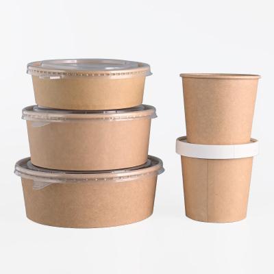 China Compostable Sustainable Microwavable Disposable Bowls Kraft Take Out Containers for sale