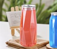 China Versatile 500ml PET Plastic Beverage Bottles With Snap On Lid For Smoothies Tea for sale