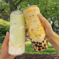 China 350ml 500ml PET Plastic Beverage Bottles With Pull Tab For Fruit Juice Milk Tea Coffee for sale