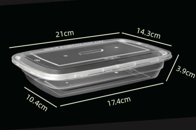 China Disposable PP Lunch Box To Go Container 750ml Microwave For Food Packaging for sale