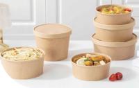 China Disposable Eco Friendly Kraft Container Disposable Paper Packaging for sale