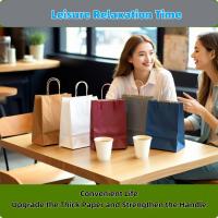 China Luxury Brown Kraft Paper Bags Valentine's Day Limited Edition Custom Gift Bags with logo Hard Takeout Coffee Bag for Party Favor for sale