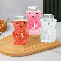 China Hot-Selling 500ml Creative Bear Panda Shaped Plastic Drinks Container Milk Tea PET Juice Beverages Candy Bottle With Screw Cap for sale