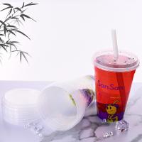 China Logo Custom Food Grade Plastic 1000ML 34 OZ Disposable Hard PP 119mm Caliber Ln-mold Labeling Bubble Milk Tea Cup with Lid for sale