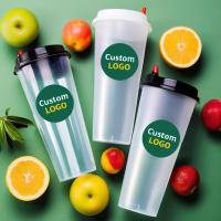 China Wholesale Custom Logo Pp 90Mm Boba Bubble Milk Tea Cup Disposable 500Ml 700Ml Capacity Plastic Hard Pp Drink Cup for Soda for sale