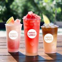 China Wholesale Custom Logo Pp 90Mm Boba Bubble Milk Tea Cup Disposable 500Ml 700Ml Capacity Plastic Hard Pp Drink Cup for Soda for sale
