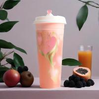 China Wholesale Custom Logo Pp 90Mm Boba Bubble Milk Tea Cup Disposable 500Ml 700Ml Capacity Plastic Hard Pp Drink Cup for Soda for sale