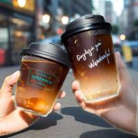 China Custom Logo U Shape PP Plastic Cups 500ml Disposable Cold Drink Boba Tea Ice Coffee Clear Round Bottom Plastic Cups With Lids for sale