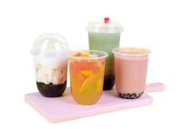 China Custom Logo U Shape PP Plastic Cups 500ml Disposable Cold Drink Boba Tea Ice Coffee Clear Round Bottom Plastic Cups With Lids for sale