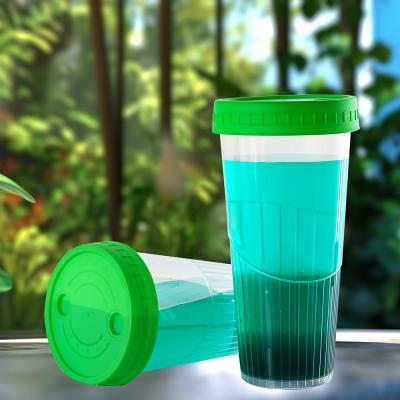 China New Anti-scald Design Clear PP Plastic Cups with Lids Disposable Drinking Cups for Hot Drinks Hot Coffee Milk Jujube Tea for sale