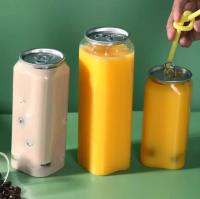 China Hot 330ml PET Plastic Juice Bottles with Aluminum Pop Can Caps Disposable Leak-proof Clear Bottles for Juice Smoothies Coffee for sale