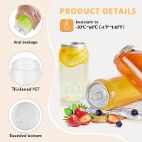 China Hot 330ml PET Plastic Juice Bottles with Aluminum Pop Can Caps Disposable Leak-proof Clear Bottles for Juice Smoothies Coffee for sale