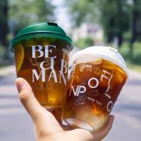 China Customized PET Material 12-ounce U-shaped Coffee Cups Clear Disposable Boba Milktea Bubble Tea Plastic Cup with Lids for sale