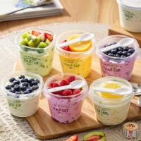 China Custom Ice Cream Fruit Yogurt Smoothie Plastic Cup Mini Disposable Dessert Bucket Cups PET U Shaped Clear Parfait Cups with Lids for sale