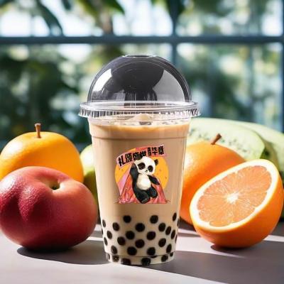 China Newly Clear Compostable 1oz/4oz/5oz/6oz/8oz Plastic Pet Bubble Tea Boba Beverage Coffee Cups Transparent Plastic Cups with Lids for sale