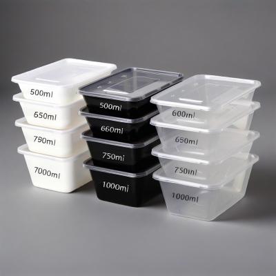 China Customized ODM/OEM Plastic Box Takeaway Lunch Bento Box Plastic Microwave Disposable Plastic Food Storage Containers with Lids for sale