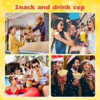 China 500ml 600ml 700ml Plastic 2 in 1 Snack and Drink Cup PP Container Cup With Snack Bowl for sale