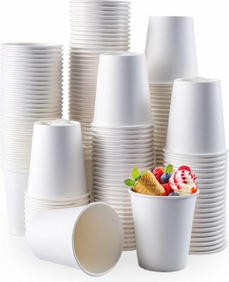 China Custom White Cold Drink Paper Cup 4/8/10/12/16oz Takeaway with Logo Disposable Single Wall Paper Cups for sale