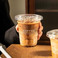 China 98mm Clear 16 oz Cups Disposable Plastic Transparent Cup Lids for Coffee Milkshake Ice Cream for sale