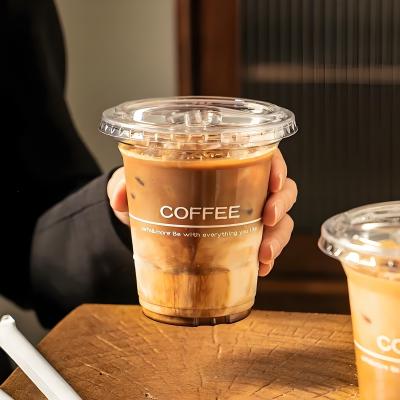 China 98mm Clear 16 oz Cups Disposable Plastic Transparent Cup Lids for Coffee Milkshake Ice Cream for sale