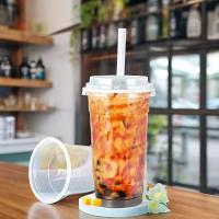 China Food Grade Takeout Cold Drink Cups Custom Logo Print 12oz PP Clear Bubble Tea Cups for Summer for sale
