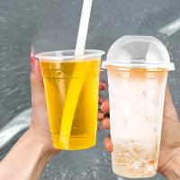 China Food Grade Takeout Cold Drink Cups Custom Logo Print 12oz PP Clear Bubble Tea Cups for Summer for sale