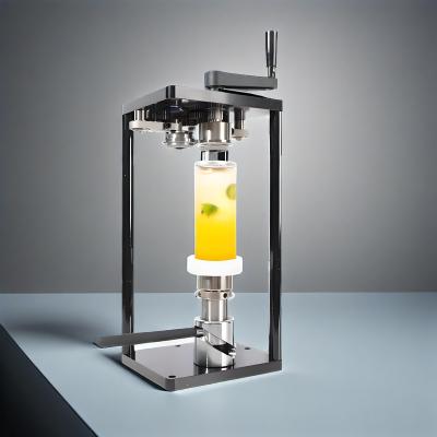 China Handle Rocker PET Cans Sealing Machine for Bubble Tea Juice Soda Beer Coffee Can SeaLer With Tray for sale