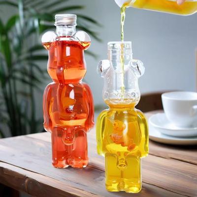 China Customize Bear Shape Container New 400ml 500ml 700ml PET Plastic Bottles for Beverage for sale