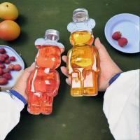 China Customize Bear Shape Container New 400ml 500ml 700ml PET Plastic Bottles for Beverage for sale