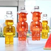China Customize Bear Shape Container New 400ml 500ml 700ml PET Plastic Bottles for Beverage for sale