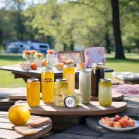 China 4oz 8oz 16oz clear Plastic Jars with Lids 250ml 330ml Cold Drinking Plastic Juice Bottles for sale