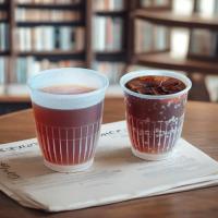 China Custom 260ml 360ml Disposable Ice Cream Coffee Cups Corrugated Disposable PP Plastic Cold Drink Cup With Lids for sale