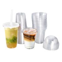 China Lesense ODM Clear Takeaway Ice Coffee Bubble Tea Cup Disposable 16oz 32oz PET Plastic Cup for sale