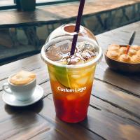 China Lesense ODM Clear Takeaway Ice Coffee Bubble Tea Cup Disposable 16oz 32oz PET Plastic Cup for sale