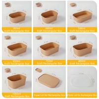 China Factory Wholesale Disposable Kraft Paper Bowls 500ml 1000ml Food Packaging Containers UV Coating Embossing for sale
