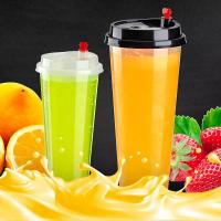 China Lesense 90mm Transparent Injection Mould Thick Wall PP Cup with Lid and Straws for sale