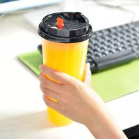 China Lesense 90mm Transparent Injection Mould Thick Wall PP Cup with Lid and Straws for sale