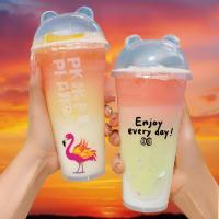 China Custom Logo 500ml 16oz PP Injection Clear Cups Smoothie Cold Drink Milktea Boba Bubble Takeaway Cups for sale
