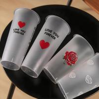 China Lesense OEM Frost Flex Cups 16oz Custom logo Disposable Thick Smoothie PP Frosted Cups for Wedding for sale